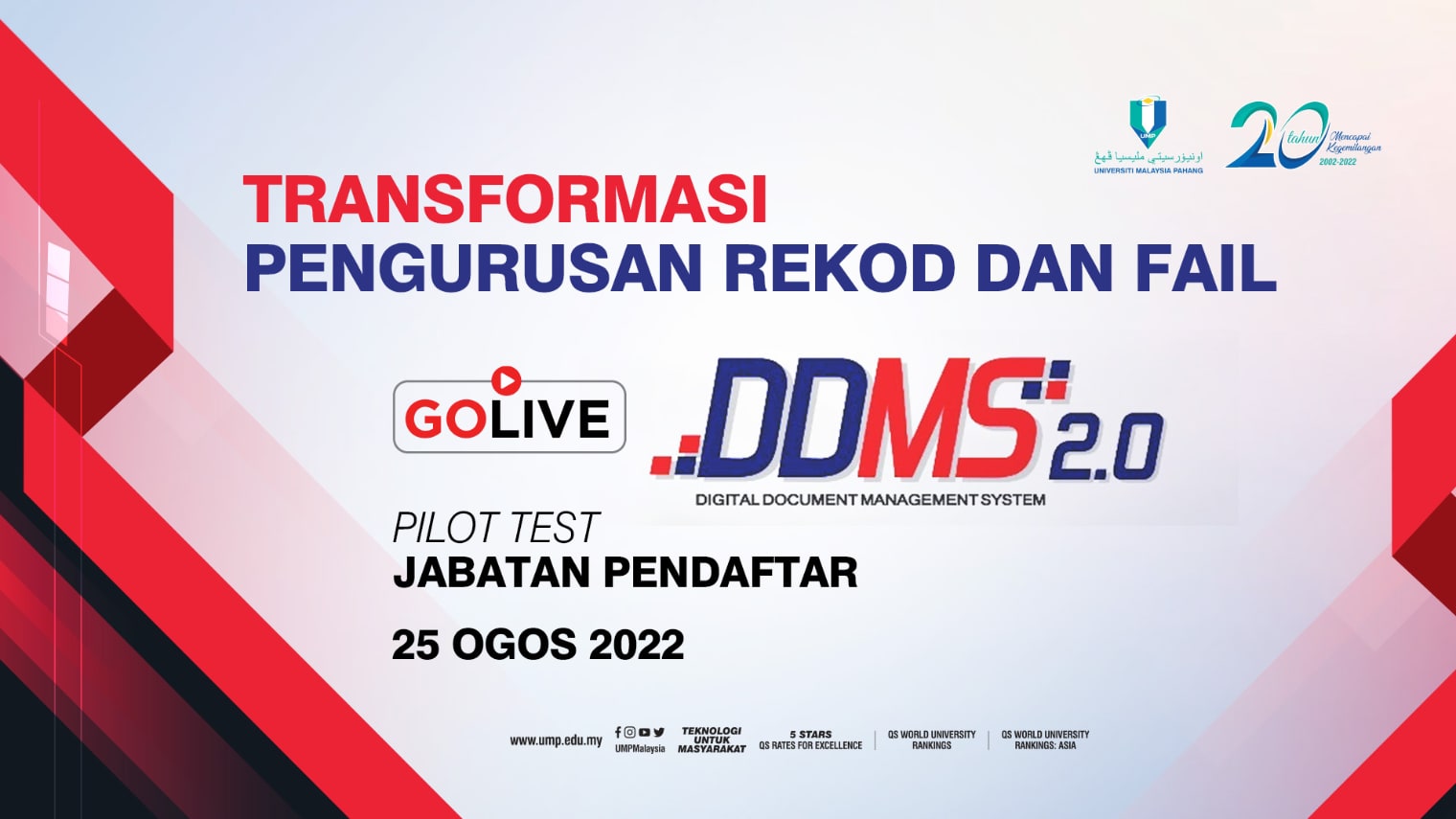 DDMS Live 2022 | Official Portal - UMPSA Universiti Malaysia Pahang Al-Sultan Abdullah (Malaysia ...